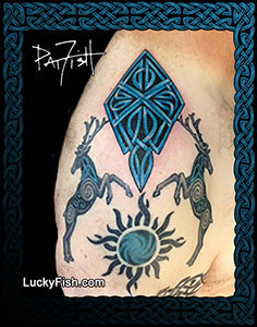 Pictish Stag Tattoo Design – Original Celtic Tattoo Pattern – LuckyFishArt