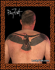 Condor in Flight Tattoo Design – LuckyFishArt