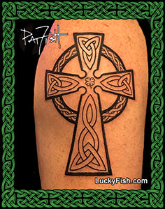 Shannon River Celtic Cross Tattoo Design – LuckyFishArt