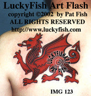 Welsh National Dragon Tattoo Design – LuckyFishArt
