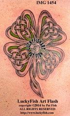 Clover Tattoo with Celtic Knotwork Design – LuckyFishArt