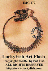 Oroborous Serpent Skeleton Tattoo Alchemy Design – LuckyFish Art