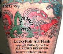 Symbiosis Celtic Tattoo with Ravens and Wolves Design – LuckyFishArt